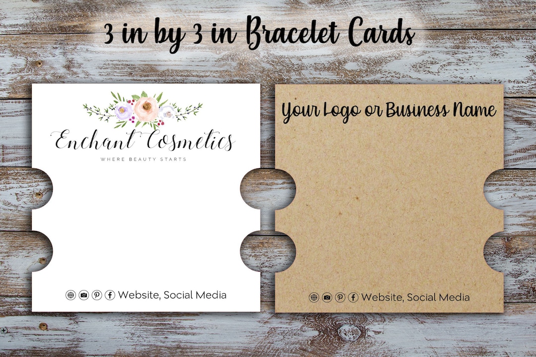 Custom Bracelet Cards 3 Inches by 3 Inches, Bracelet Display, Jewelry ...