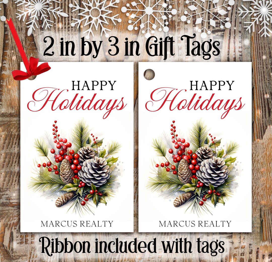 Custom Christmas Tags With Ribbon, Custom Gift Tags for Christmas ...