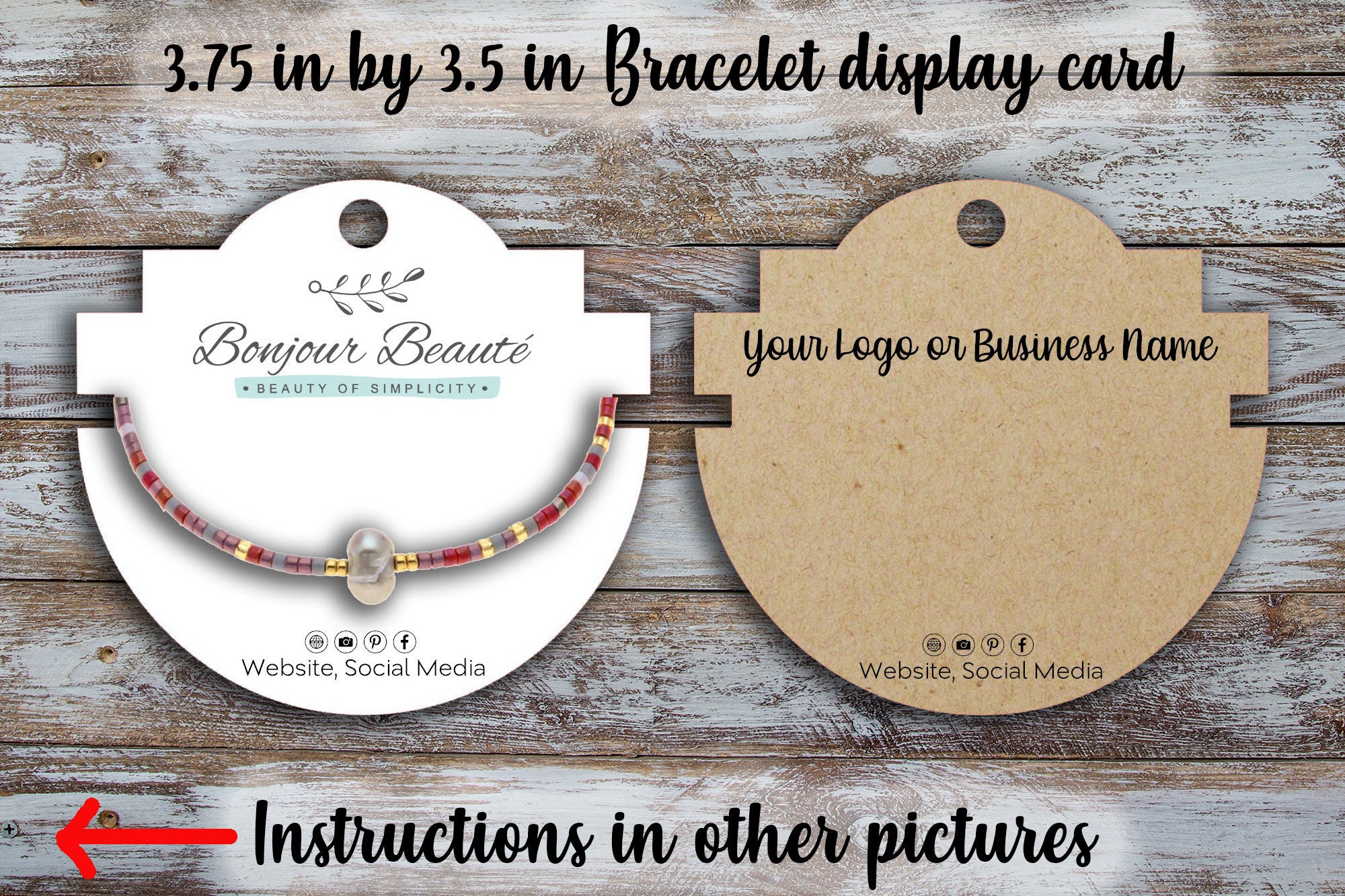 Custom Bracelet Display Cards: Jewelry Tags (3.75 X 3.50 Inches) - Etsy