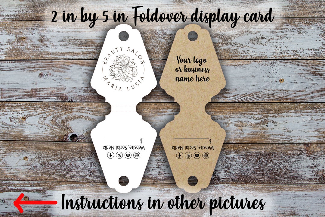 Custom Fold Over Necklace Tags: Personalized Jewelry Display Cards - Etsy
