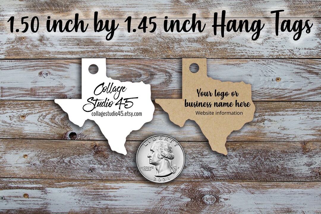 100+ Custom Texas Shaped Tags - 1.5 in by 1.45in, Small Price Tags ...