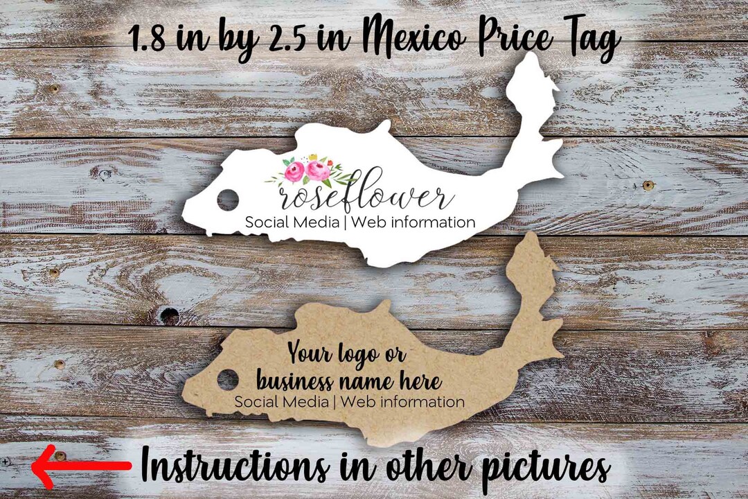 Custom Mexico Hang Tags - 2.5"x 1.80" Inches, Jewelry Tags, Price Tags ...