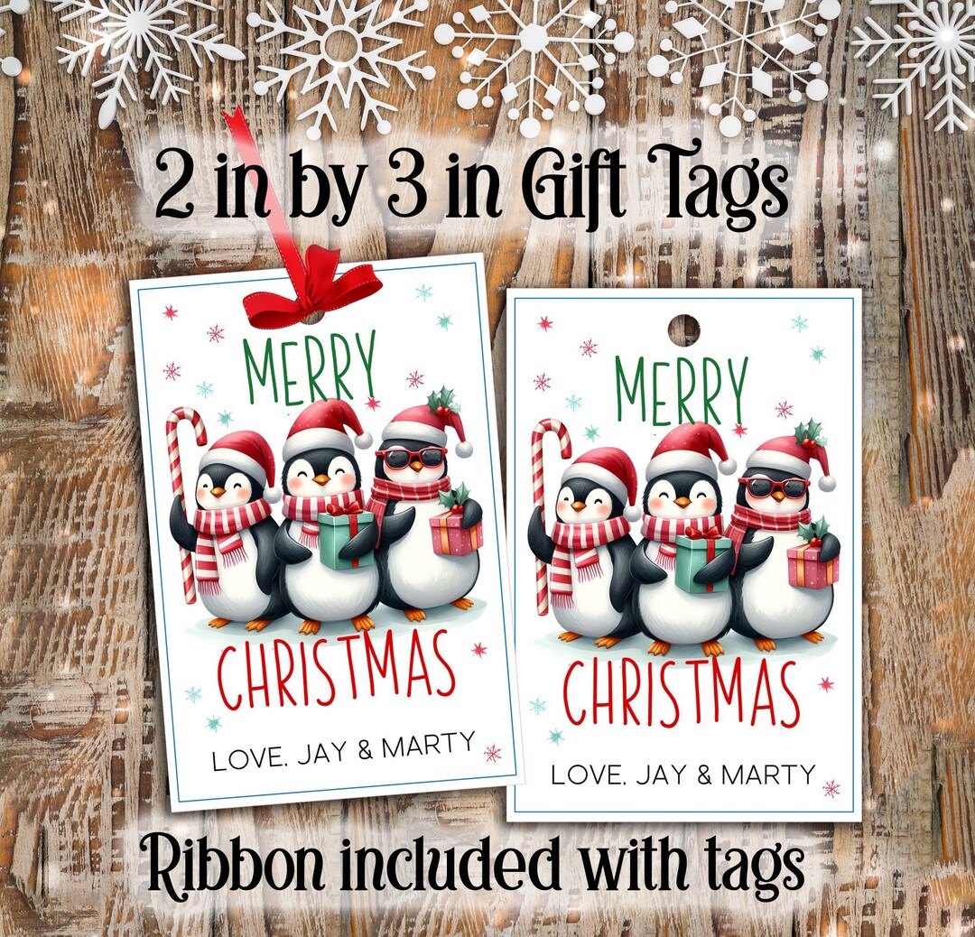 Custom Christmas Tags With Ribbon, Custom Gift Tags for Christmas ...