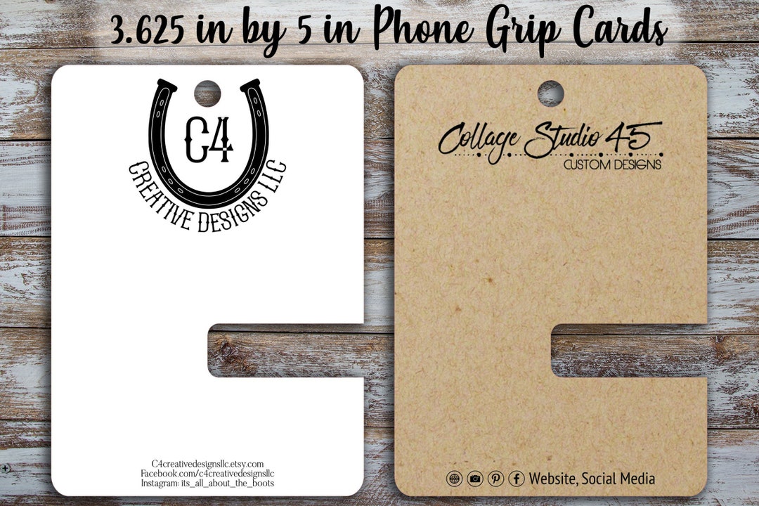 Customizable Phone Grip Display Cards: Logo & Text (3x5 In) - Etsy