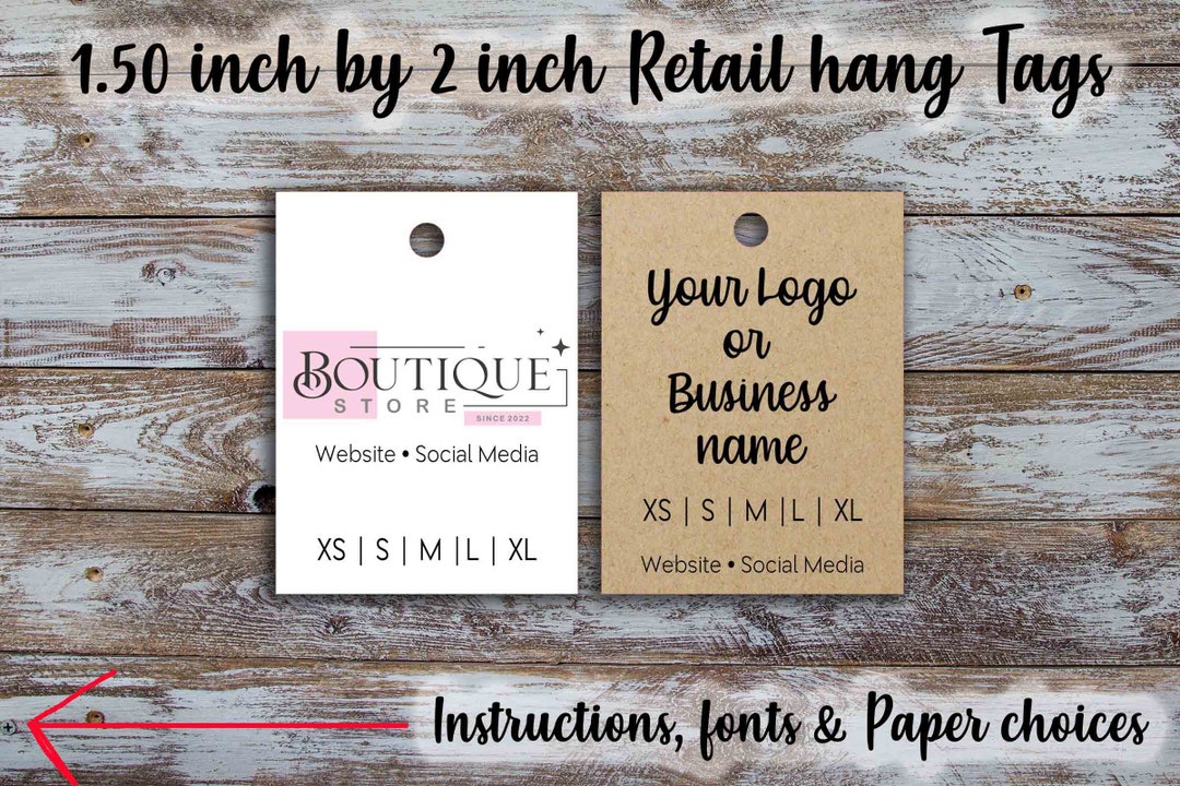 Custom Retail Hang Tags: Logo or Text (1.5x2 Inches) - Etsy