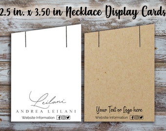 Custom Necklace Display Card 3 Inches by 4 Inches Jewelry | Etsy