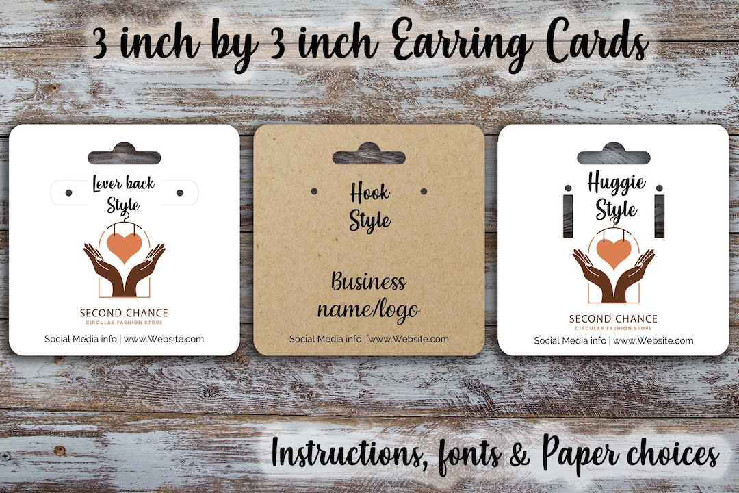 Custom Earring Cards: 3x3 Inch Jewelry Cards - Etsy
