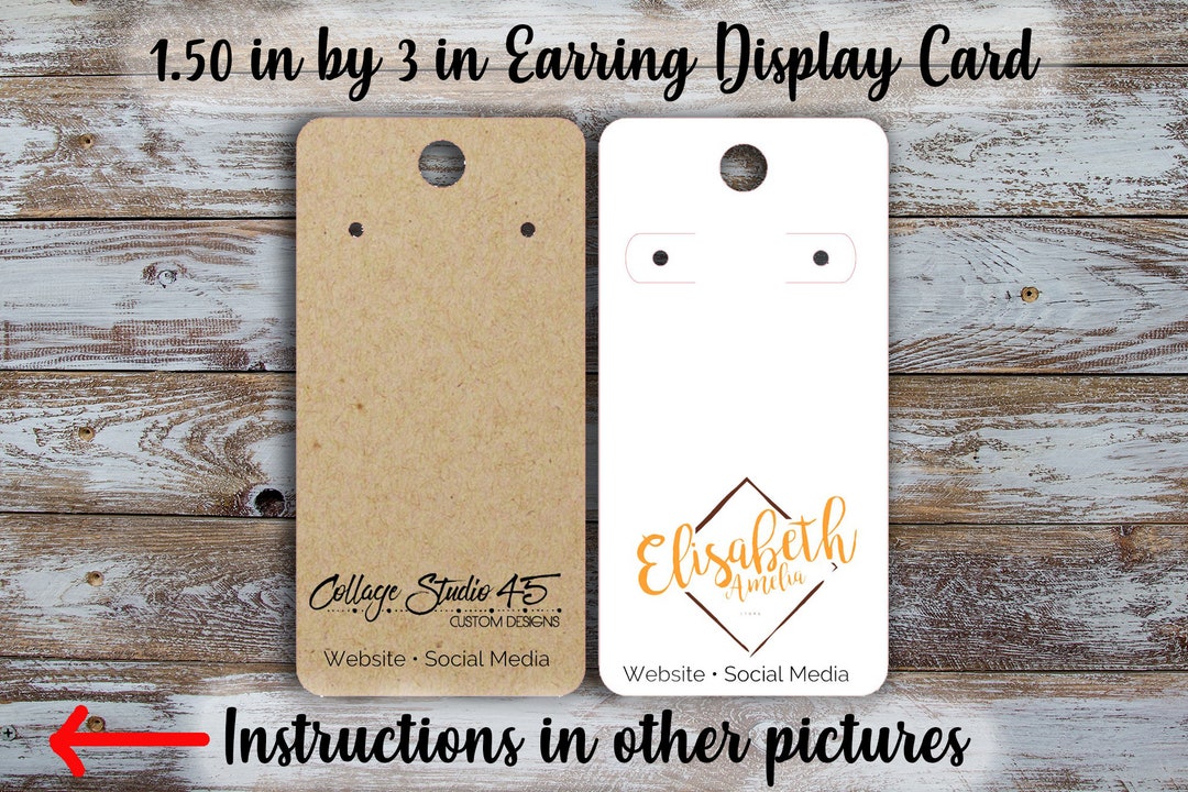 Custom Earring Display Cards: Personalized Jewelry Cards (1.5x3 Inches ...