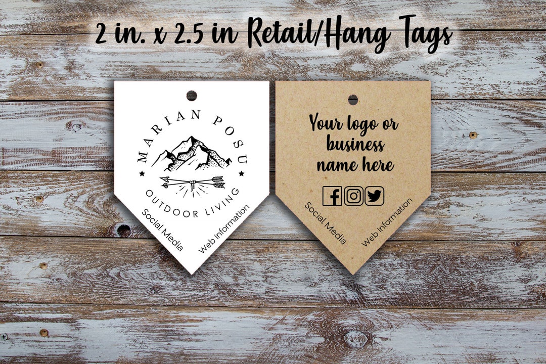 Custom Retail Tags 2.0 Inches by 2.50 Inches, Retail Tags, Clothing Tag ...