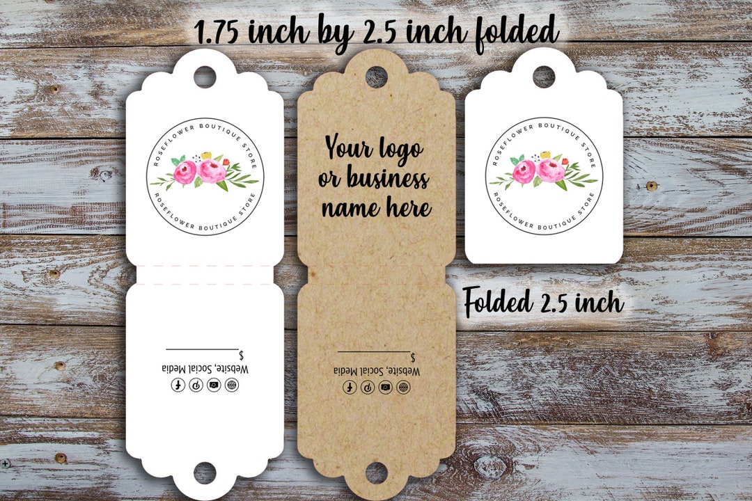Custom Fold Over Tags, 1.75 in by 2.5 in Folded, Jewelry Display ...