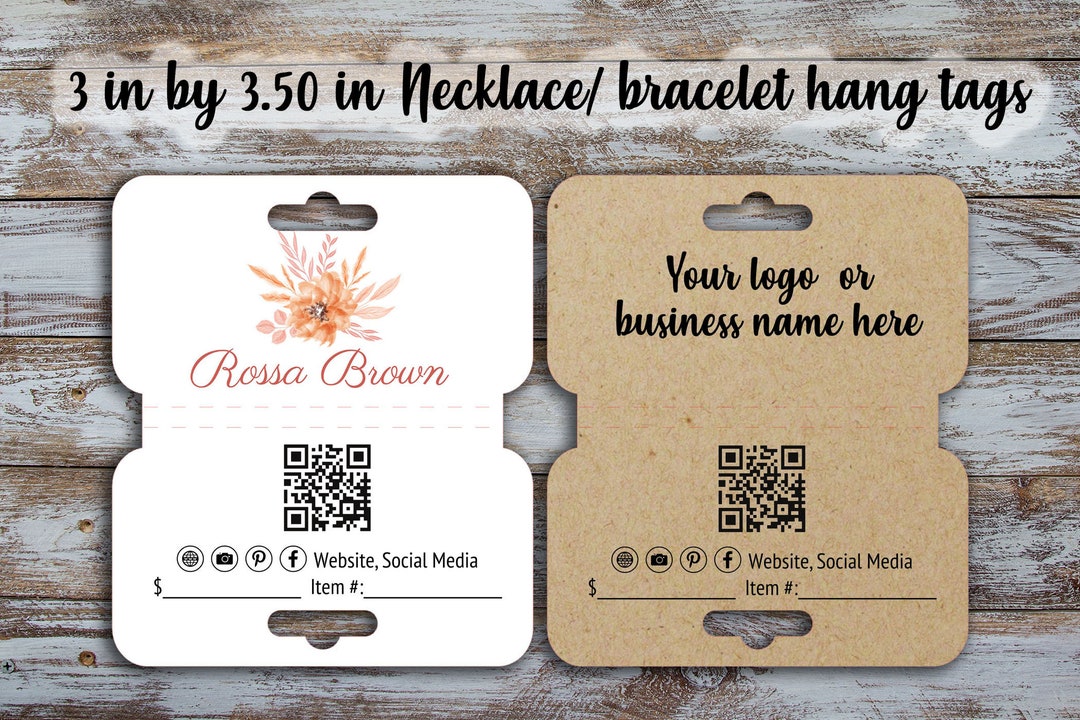 Custom Fold Over Jewelry Tags: Necklace & Bracelet Display (3x3.25 In ...