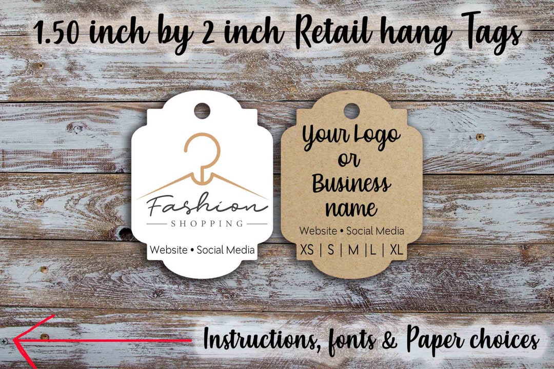 Custom Retail Cards 1.50 Inches by 2 Inches, Price Tag, Clothing Tags ...