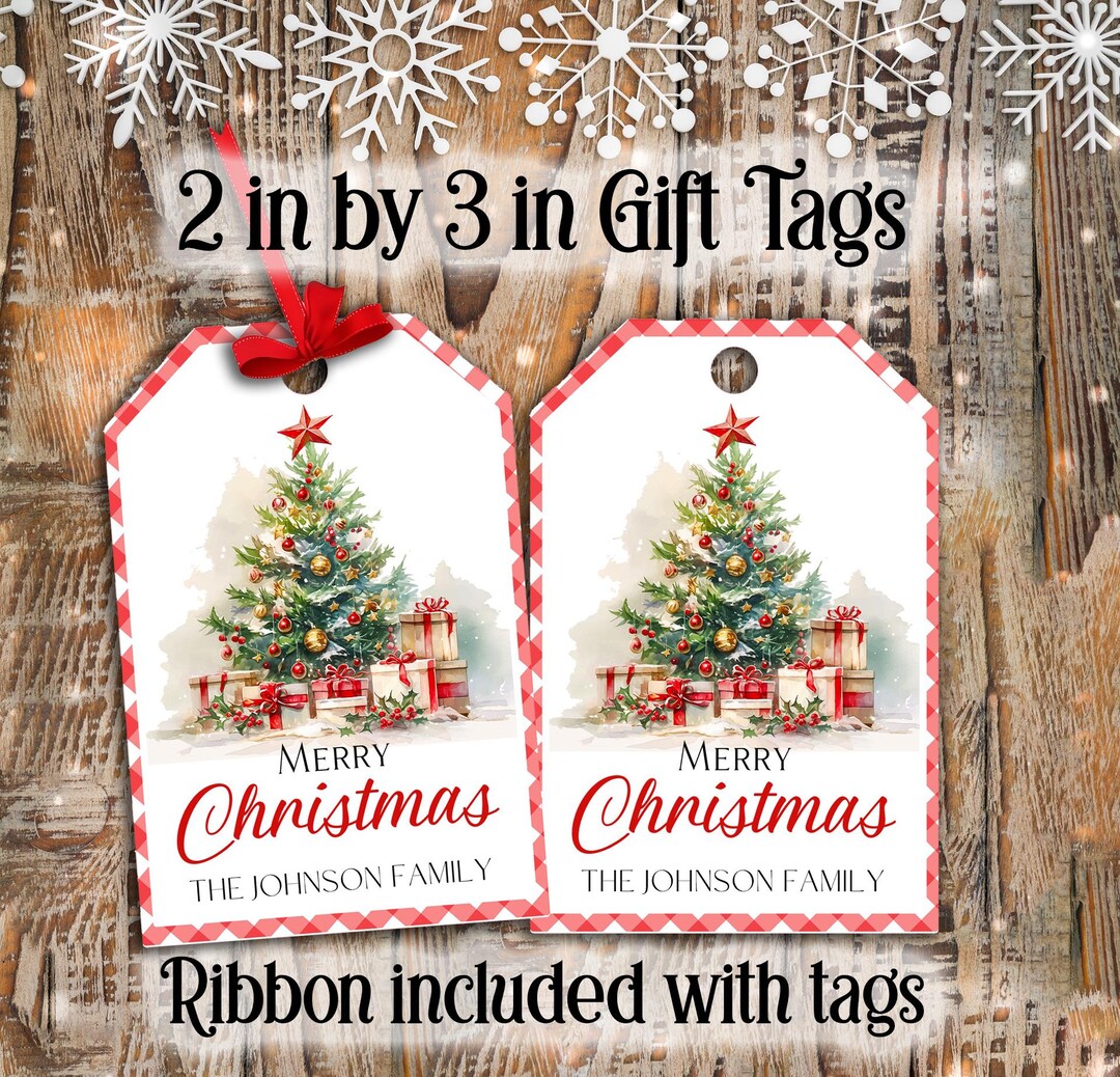 Custom Christmas Tags With Ribbon, Custom Gift Tags for Christmas ...