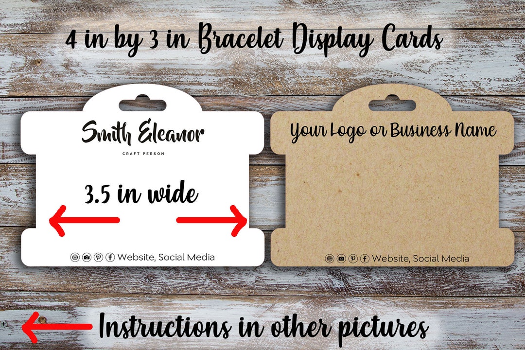 Custom Bracelet Display Cards: 4x3 Inch Jewelry Tags - Etsy
