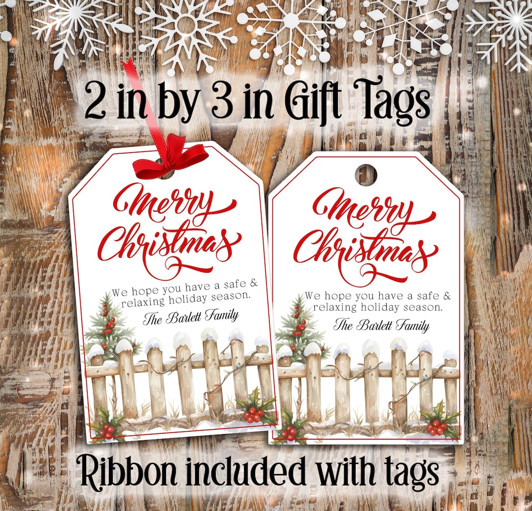 Custom Christmas Tags With Ribbon, Custom Gift Tags for Christmas ...