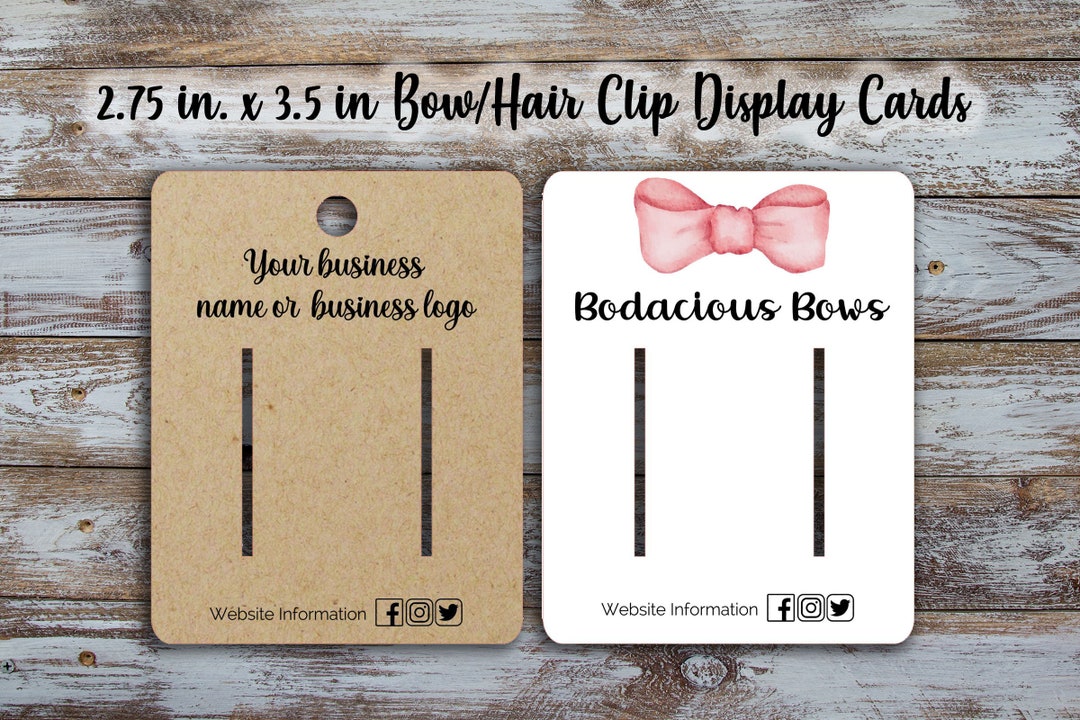 Customized Hair Accessory Display Card 2.75 Inches by 3.5 Inches for ...