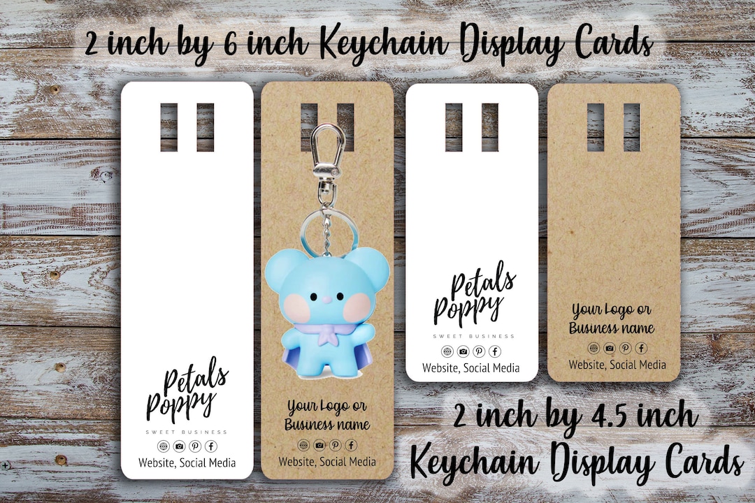 Custom Logo Keychain Display Card: 2x6 or 2x4.5 Inches - Etsy