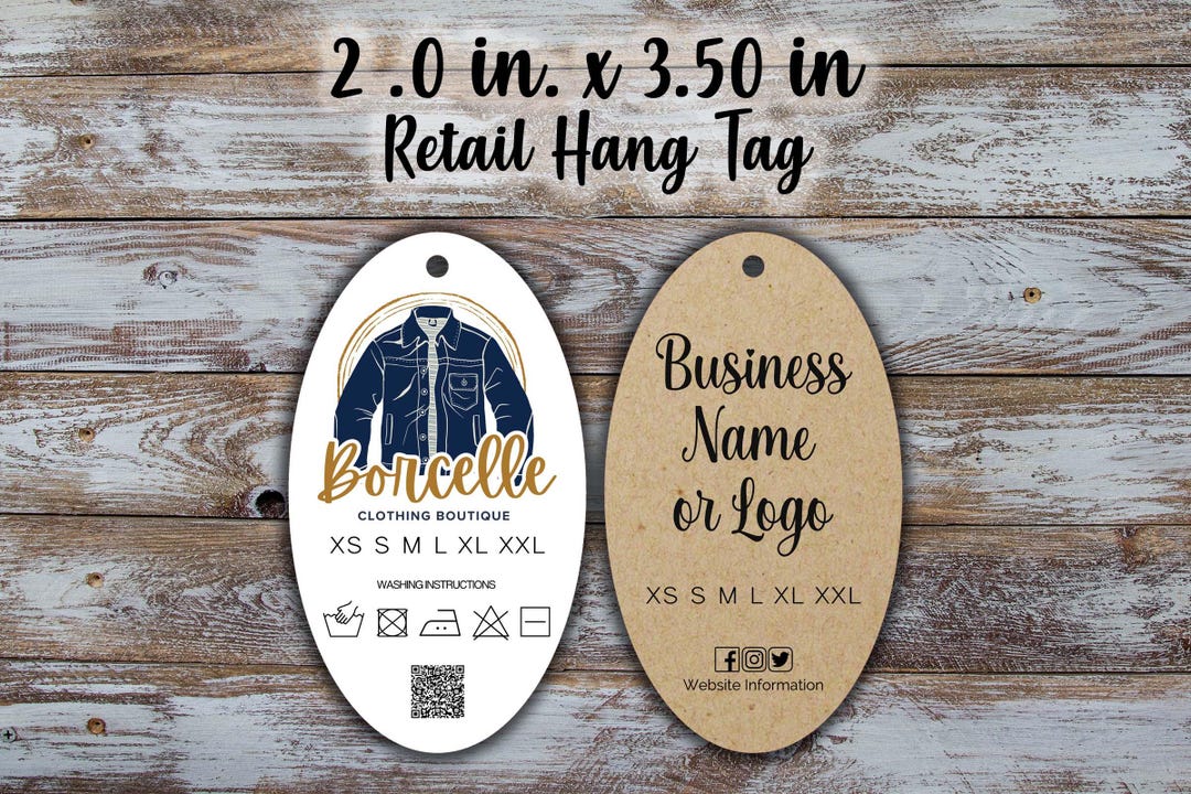 Custom Retail Hang Tags: Logo and Text, 2 X 3.5 Inches - Etsy