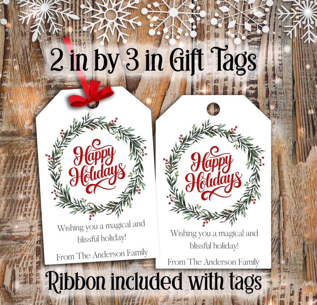Custom Christmas Tags With Ribbon, Custom Gift Tags for Christmas ...
