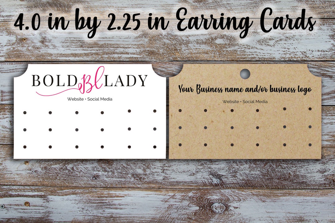 Custom Multi Post/stud Display Card, 4 Inches by 2.5 Inches, Jewelry ...