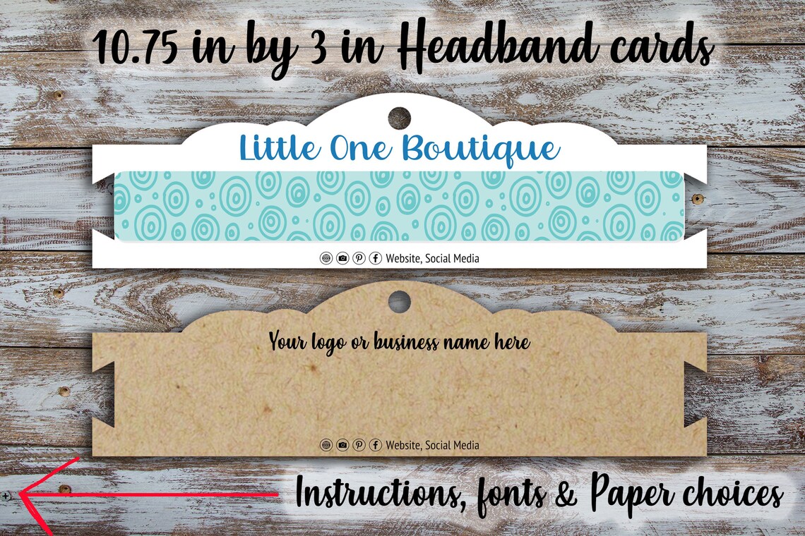 Customized Headband Display Card: Logo & Website (10.75 X 3 Inches) - Etsy