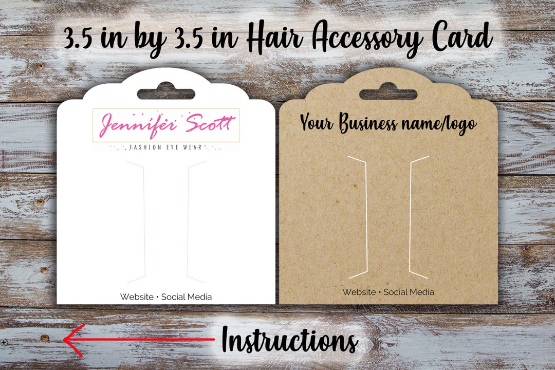 Customized Hair Accessory Display Card 3.50 Inches by 3.50 Inches for ...