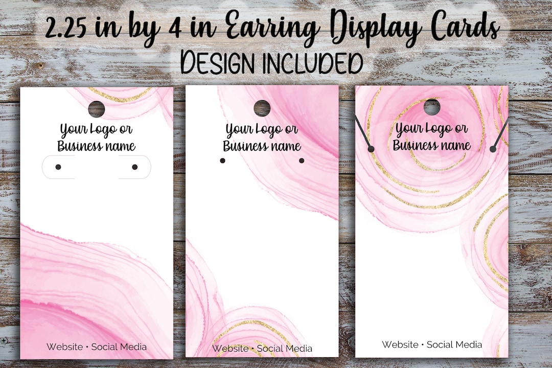 Custom Earring Display Cards: Logo Design Included (2.25 X 4 Inches) - Etsy
