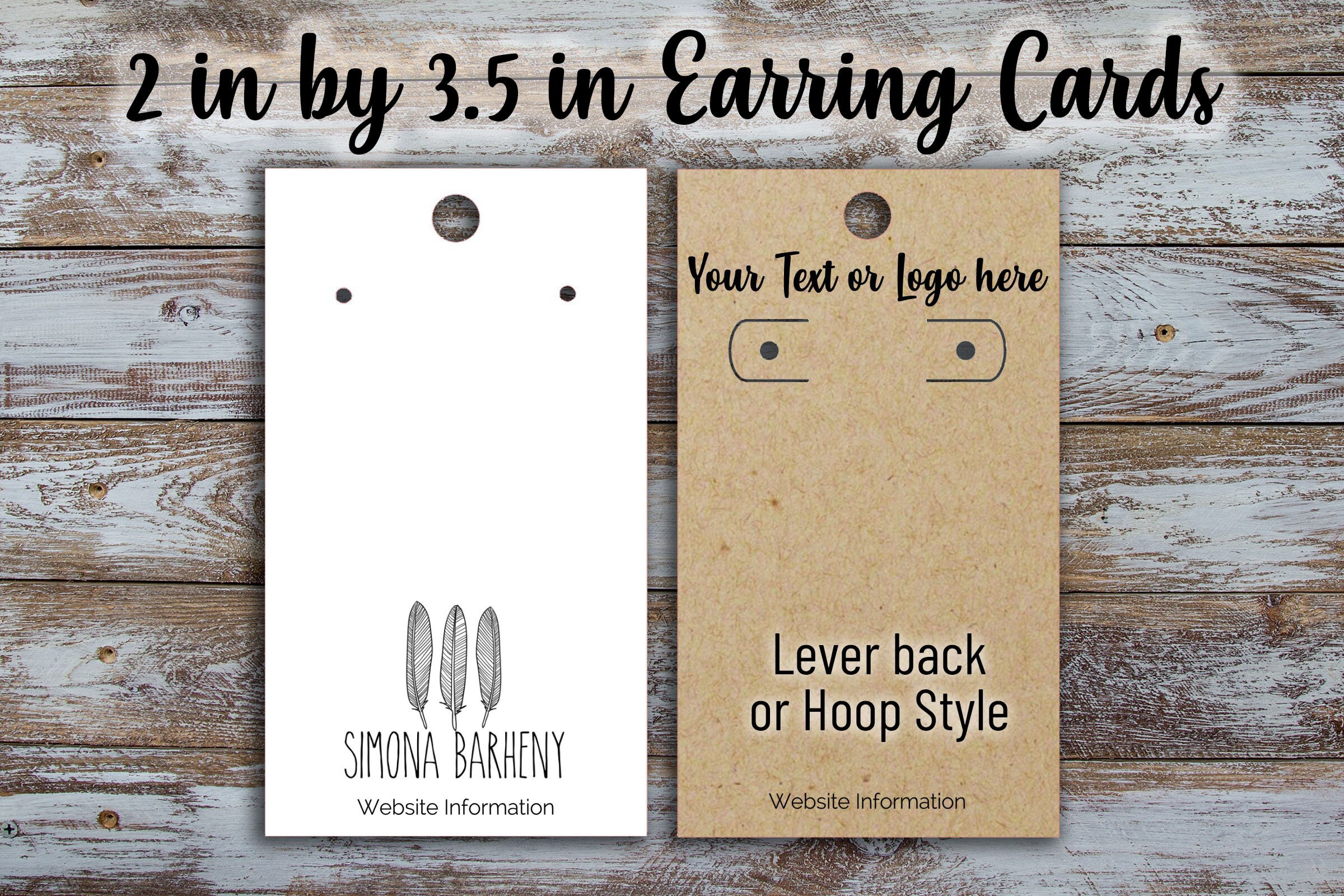 Custom Earring Display Cards 2 Inch by 3.5 Inch Rectangle | Etsy