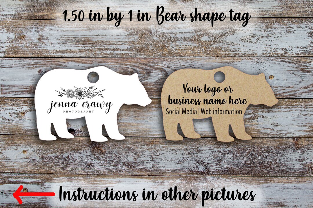 Custom Bear Hang Tags: Logo Price Tags (1.5"x1") - Etsy