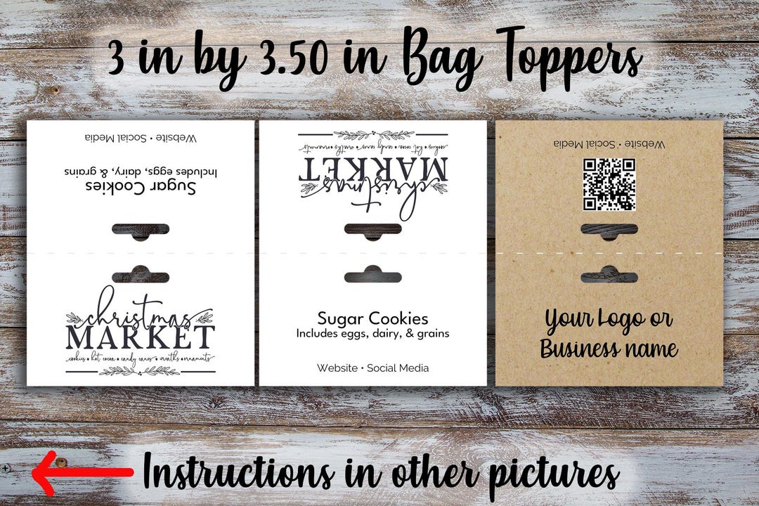 Custom Bag Toppers : 3x3.5 Inch Treat Bags, Retail Topper - Etsy