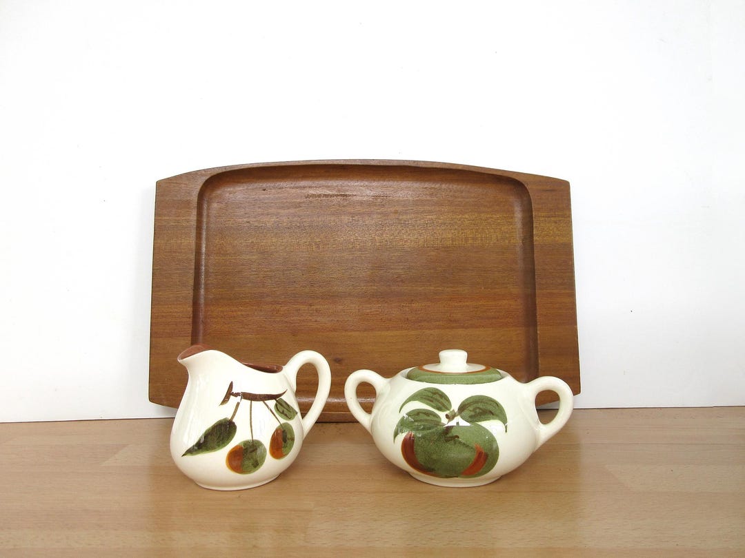 Vintage Stangl Orchard Song Creamer Sugar Bowl, Mid Century Fall Fruit ...