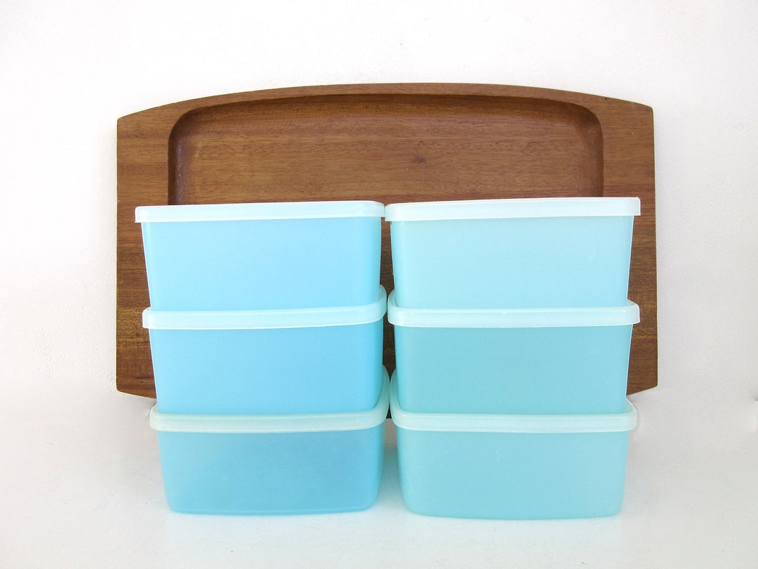 Vintage Pastel Tupperware Square Round Set of Six 311 With Lids ...
