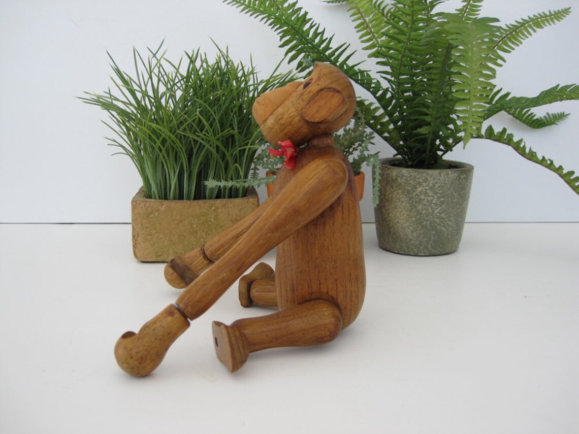 Vintage Large Zoo Line Wooden Monkey Mid Century Wood Danish - Etsy