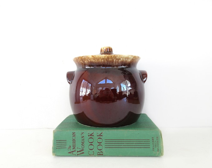 1960s Hull Pottery Brown Dripware 2-quart Bean Pot - Etsy