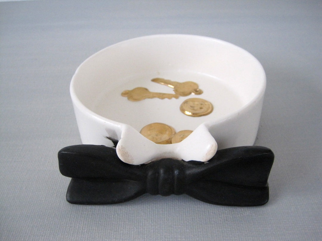 Mens Dresser Caddy Collar With Bow Tie Pocket Change Holder Catchall ...