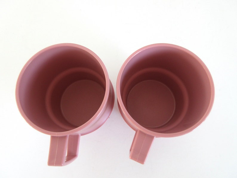 Vintage Tupperware Stackable Mug Set of Two Pink Mauve Camping - Etsy