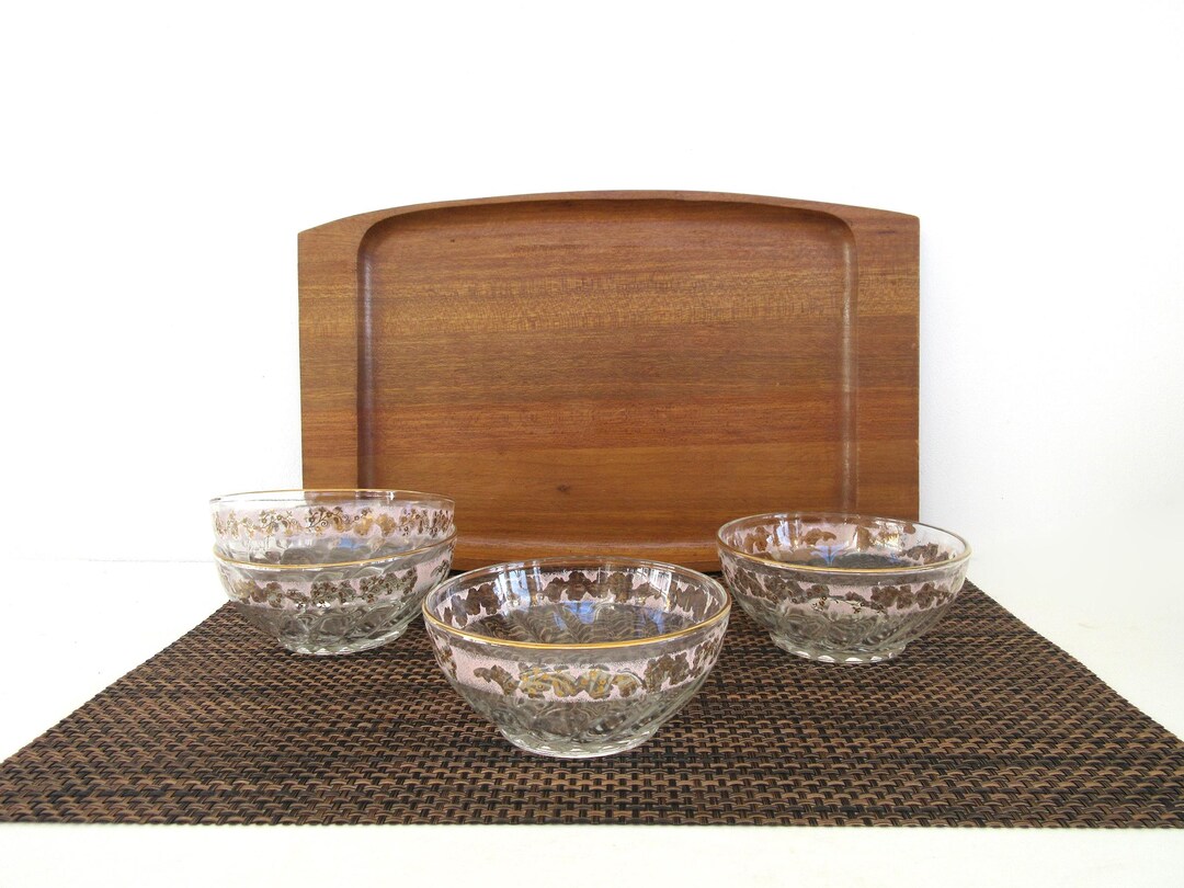 Vintage Glass Bowl Set, Small Serving Bowls, Duchess Pink Flowers ...