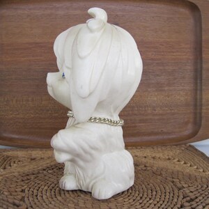 Vintage Ceramic Dog Maltese Bank Chain Collar Figurine Lego Japan Mod ...