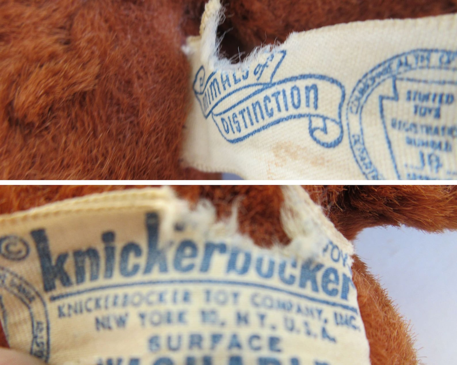 Vintage Knickerbocker Teddy Bear Red Brown Plush Toy 1960s - Etsy