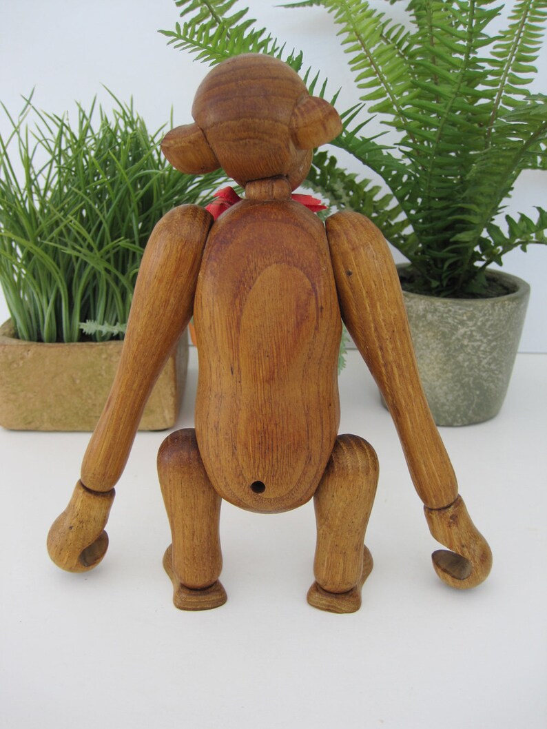 Vintage Large Zoo Line Wooden Monkey Mid Century Wood Danish | Etsy