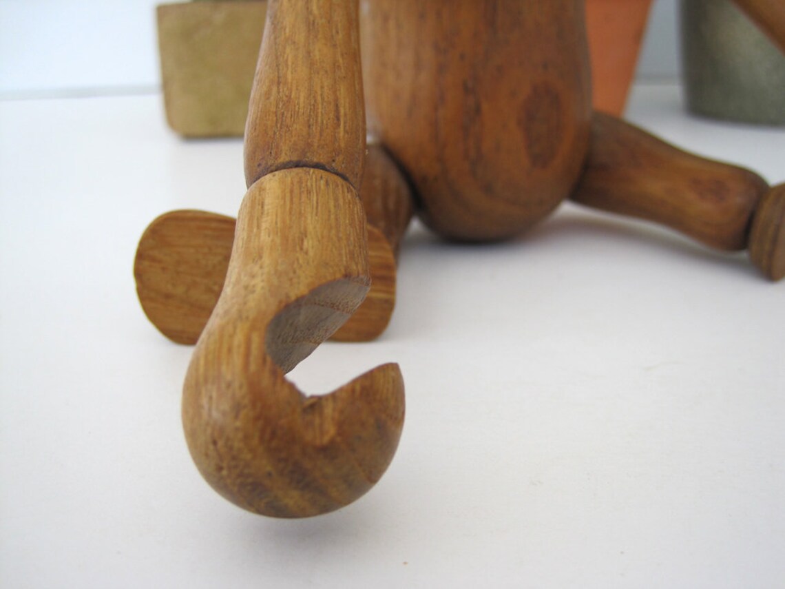 Vintage Large Zoo Line Wooden Monkey Mid Century Wood Danish - Etsy