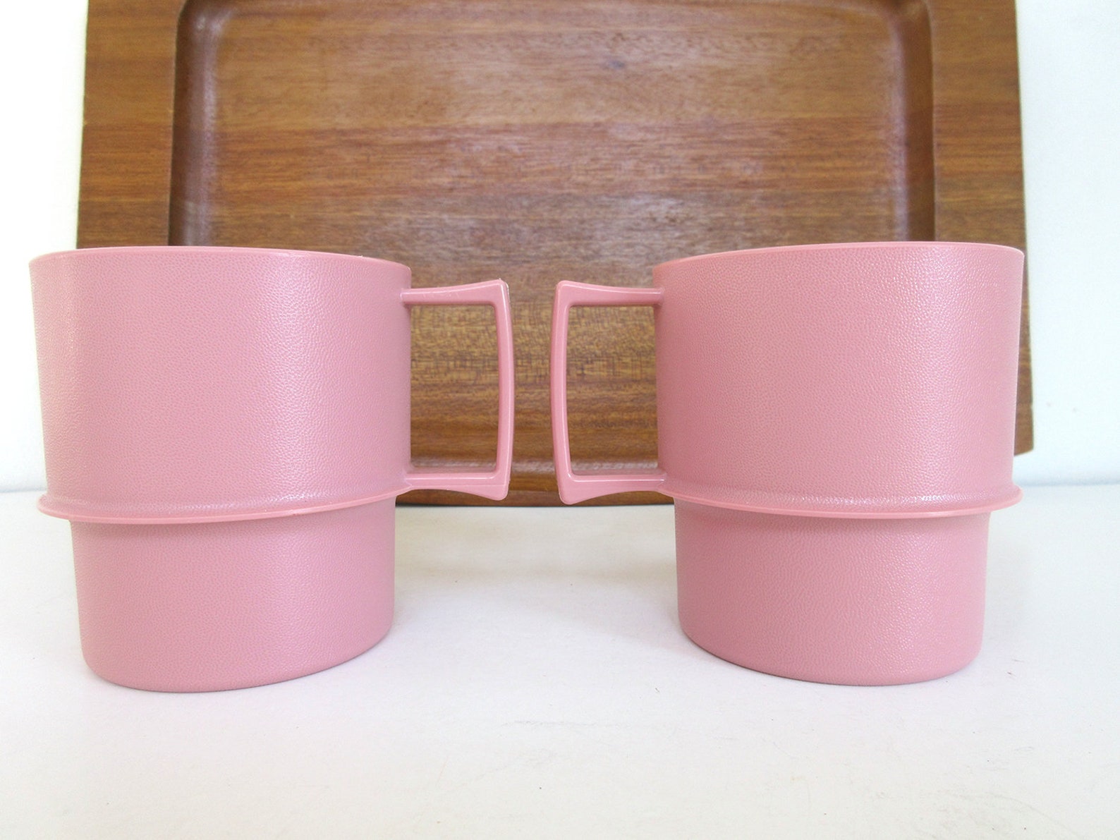 Vintage Tupperware Stackable Mug Set of Two Pink Mauve Camping - Etsy