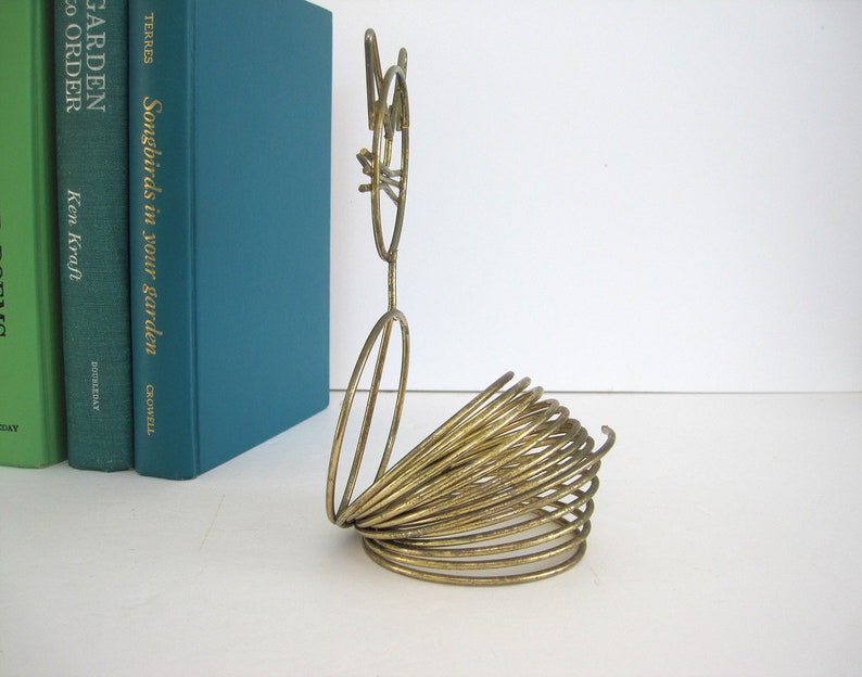 Vintage Wire Cat Letter Holder Coiled Gold Mail Memo Office - Etsy