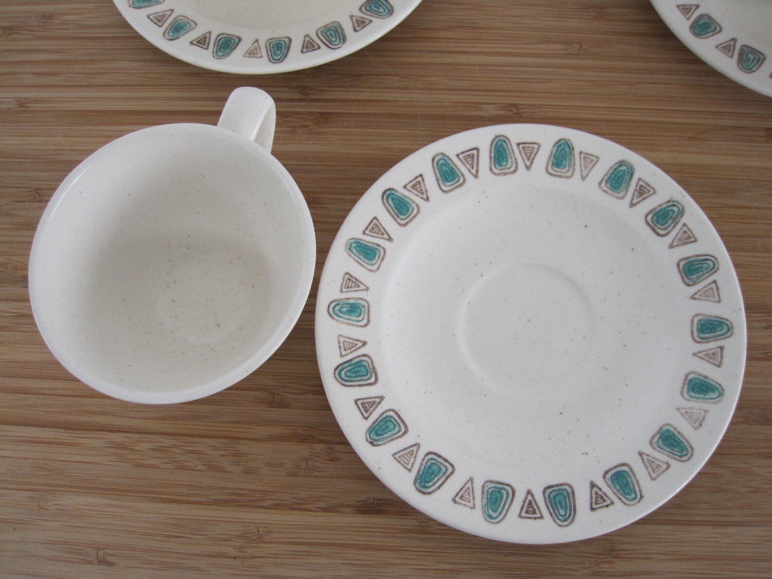 Mid Century Coffee Cup Saucer Tea Cups Set of 4 Modern Ceramic - Etsy