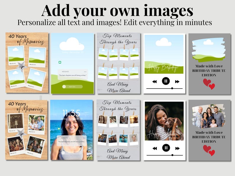 Life Story Magazine for Her | 40th Birthday Photo Book Gift | Milestone ...