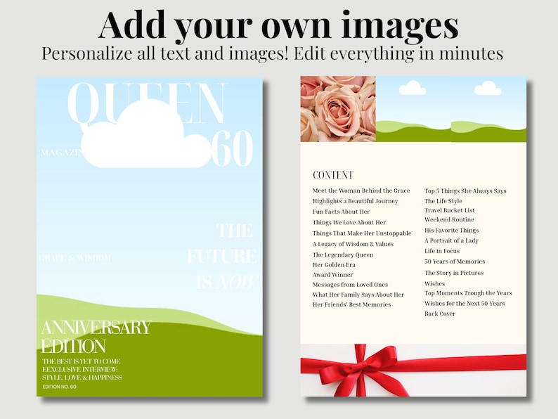 Birthday Magazine Template Canva, Custom Photo Book Gift, Personalized ...