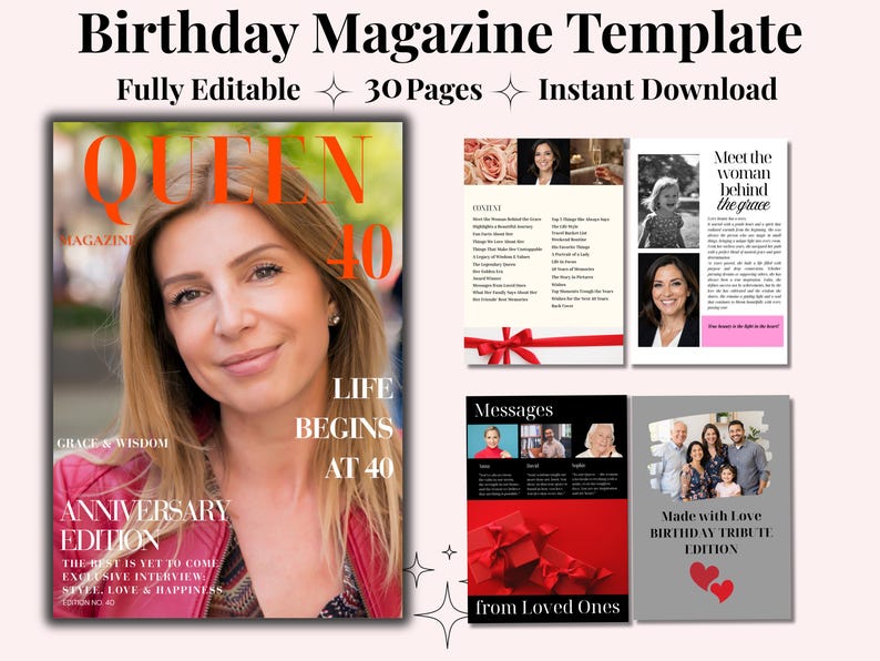 Life Story Magazine for Her | 40th Birthday Photo Book Gift | Milestone ...