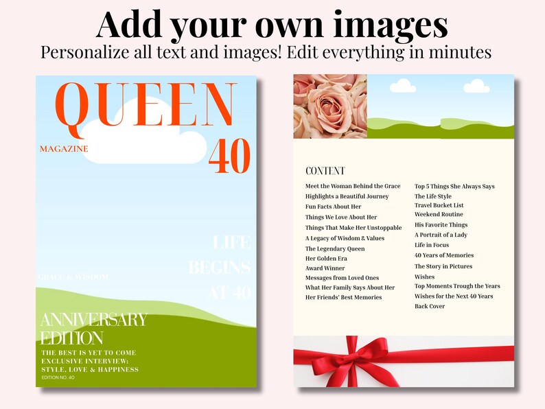 Life Story Magazine for Her | 40th Birthday Photo Book Gift | Milestone ...
