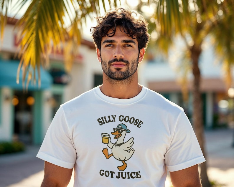 Silly Goose "got Juice?" PNG | Funny Cartoon Goose Drinking Orange ...