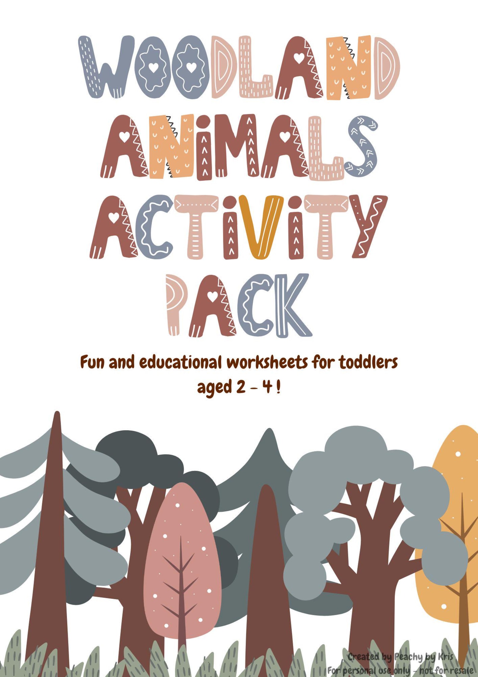 Woodland Animals Toddler Activity Pack | Printable Preschool Worksheets ...
